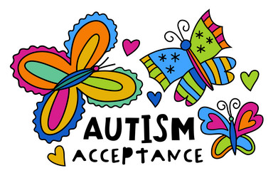 Neuro diversity autism acceptance creative print Vector Image