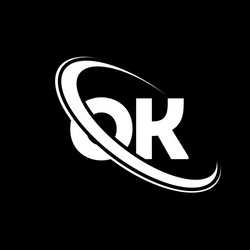 Ok logo o k design white letter oko Royalty Free Vector