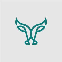 Abstract simple bull head logo concept Royalty Free Vector