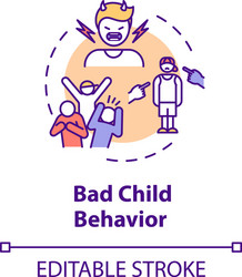Bad child behavior concept icon Royalty Free Vector Image