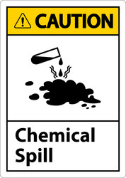 Notice chemical spill sign on white background Vector Image