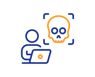 Cyber attack line icon ransomware threat sign Vector Image