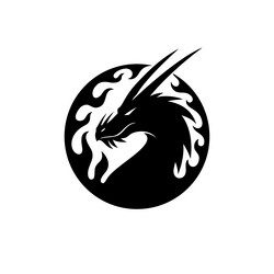 Purple dragon head logo design Royalty Free Vector Image