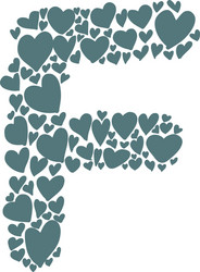 Hand-drawn heart-shaped colorful alphabet Vector Image