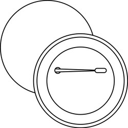 Round pin badge template front and back design Vector Image