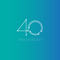 40 year anniversary template design Royalty Free Vector