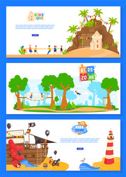 Children at playground in city park happy kids Vector Image