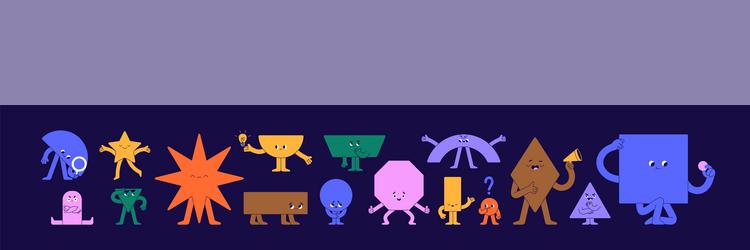 Geometric shape characters lets learn basic Vector Image