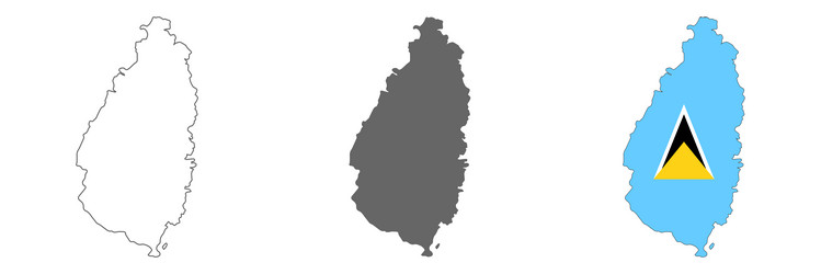 Highly detailed saint lucia map with borders Vector Image