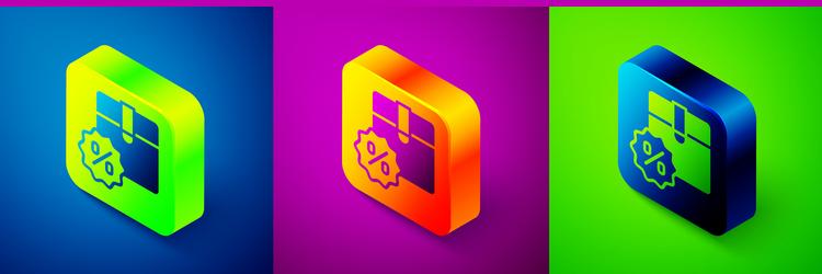 Filled outline carton cardboard box with discount Vector Image