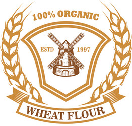 Wheat white bread flour retro sign Royalty Free Vector Image