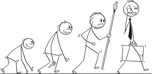 Cartoon of human evolution process progress Vector Image