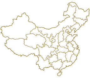 China contour map Royalty Free Vector Image - VectorStock