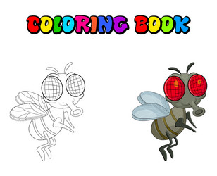 Fly cartoon character design isolated on white Vector Image