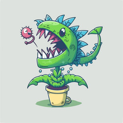 Funny carnivorous plant a creative cartoon Vector Image