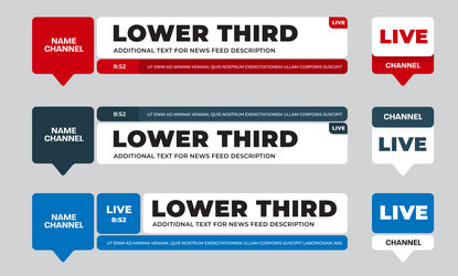 Tv news bar lower third bars set Royalty Free Vector Image