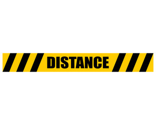 Sticker distance warning sign keep Royalty Free Vector Image