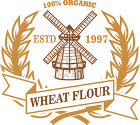 Wheat white bread flour retro sign Royalty Free Vector Image