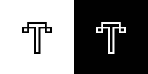 Unique and modern letter t initials logo design 2 Vector Image