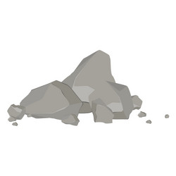 Set of rocks and stones grey Royalty Free Vector Image