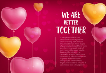 We are better together lettering with heart shaped