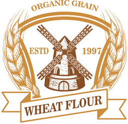 Wheat white bread flour retro sign Royalty Free Vector Image