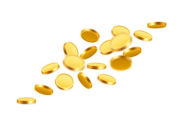 Flying gold coins Royalty Free Vector Image - VectorStock