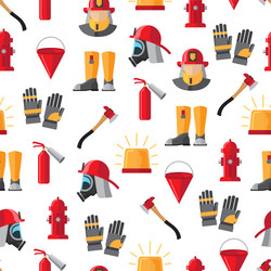 Seamless pattern with firefighting items fire Vector Image