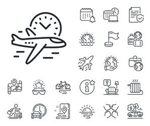 Flight mode line icon airplane sign plane Vector Image