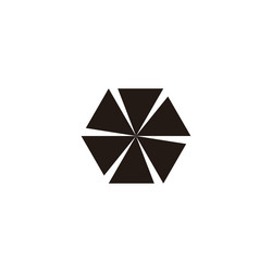 Fan square curve geometric symbol simple logo Vector Image