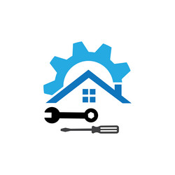 House repair logo images design Royalty Free Vector Image