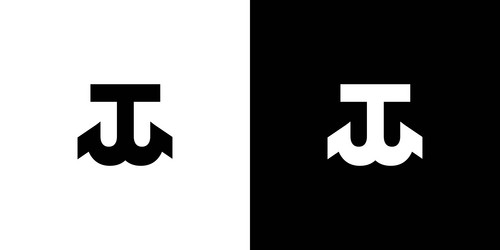 Modern and strong tw logo design Royalty Free Vector Image