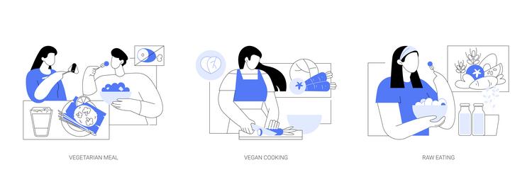 Flexitarian meal plan isolated cartoon Royalty Free Vector