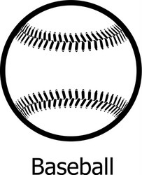 Baseball Outline - Black and White Royalty Free Vector Image