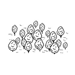 Sketch forest for map hand drawn trees Royalty Free Vector