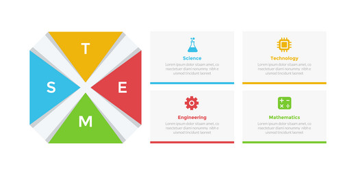 Stem education infographics template diagram with Vector Image