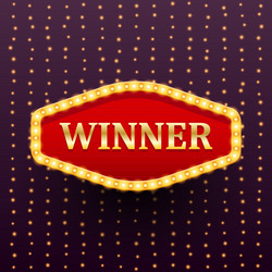 Golden win banner for winners Royalty Free Vector Image