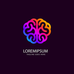 Neural network logo human brain emblem Royalty Free Vector