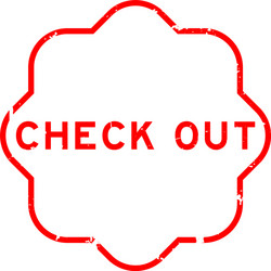 Grunge red check out word hexagon rubber seal Vector Image