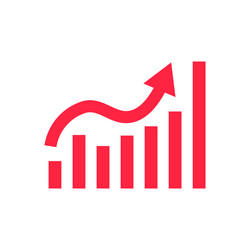 Rapidly increasing bar graph icon or increase Vector Image