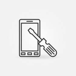 Repair phone icon service outline Royalty Free Vector Image