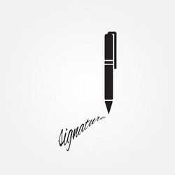 Signature pen undersign underwrite ratify Vector Image