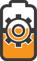 Battery charger logo Royalty Free Vector Image