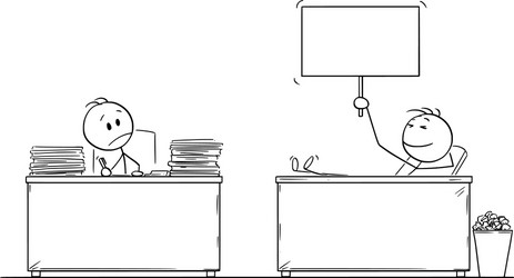 Cartoon hard working office worker Royalty Free Vector Image