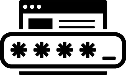 Secure access icon flat design Royalty Free Vector Image