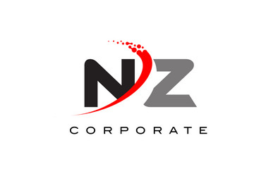 Creative golden letters nz n z logo with leading Vector Image