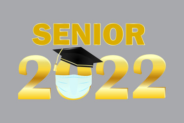 Senior 2022 graduation ceremony logo Royalty Free Vector