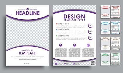 Set flyers brochure a4 with empty space for photo Vector Image