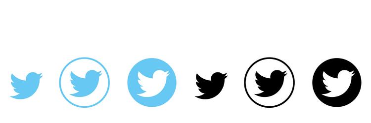 Twitter logo round icon in light blue color Vector Image