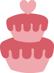 Two story cake on a white background Royalty Free Vector